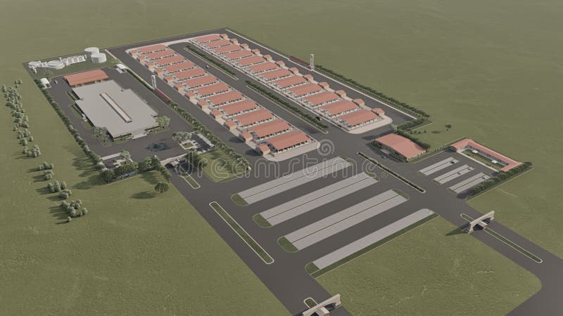 3D Design Cattle Slaughterhouse Using Lumion â€“ Top Elevation Stock ...