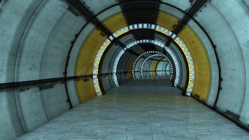 Futuristic corridor stock illustration. Illustration of paint - 29830449