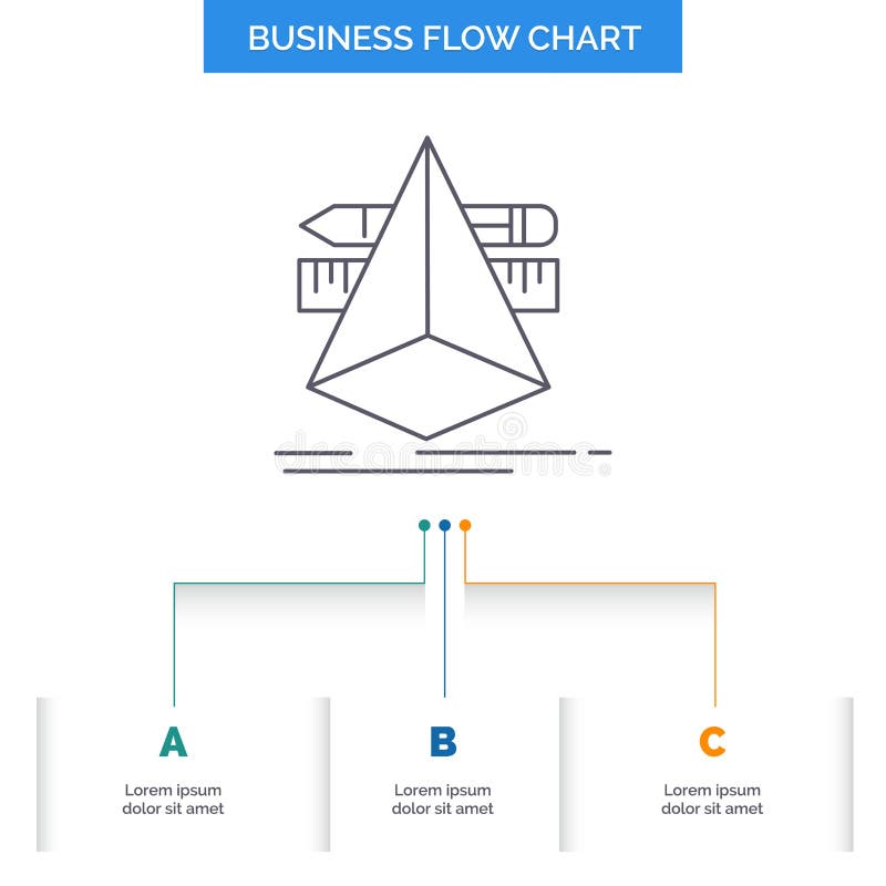 3d, Design, Designer, Sketch, Tools Business Flow Chart Design with 3 ...