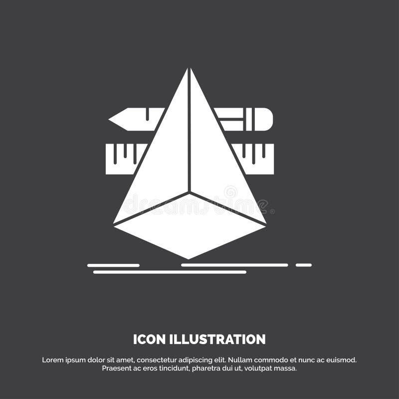 3d, Design, Designer, Sketch, Tools Icon. Glyph Vector Symbol for UI ...