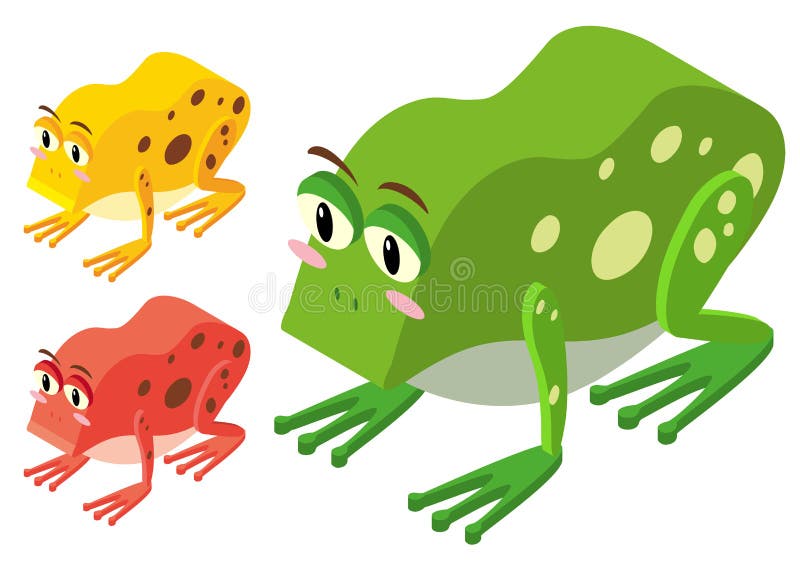 3D Design for Different Color Frogs Stock Vector - Illustration of clip ...