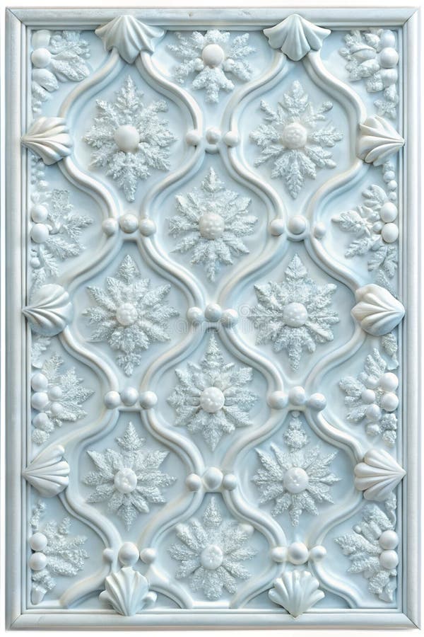 3d Relief Panels Made of White Plastic and Ice. High Quality Seamless ...