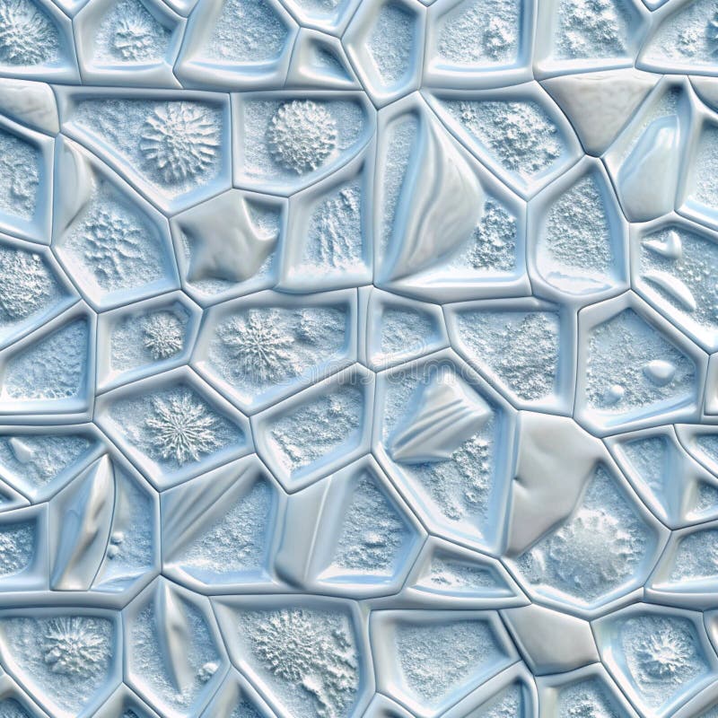 3d Relief Panels Made of White Plastic and Ice. High Quality Seamless ...