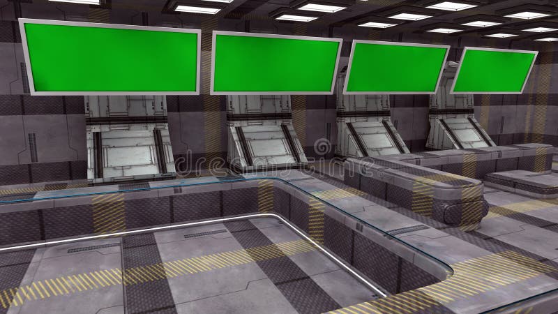 Futuristic 3d green screen stock illustration. Illustration of ...