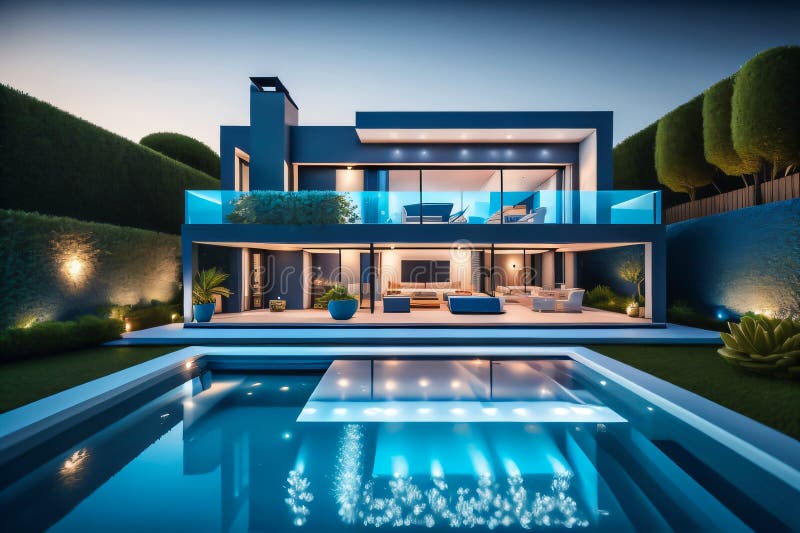 3D Design Futuristic Modern House Generative Ai Stock Illustration ...