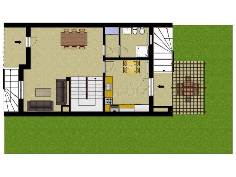 Color Floor Plan. Illustration Floor Plan Stock Illustration ...