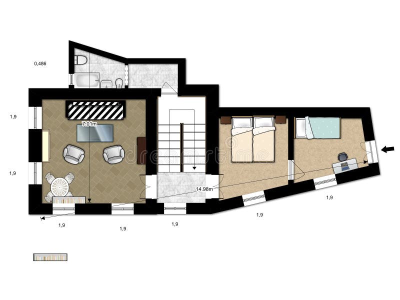 Color Floor Plan. Illustration Floor Plan Stock Illustration ...
