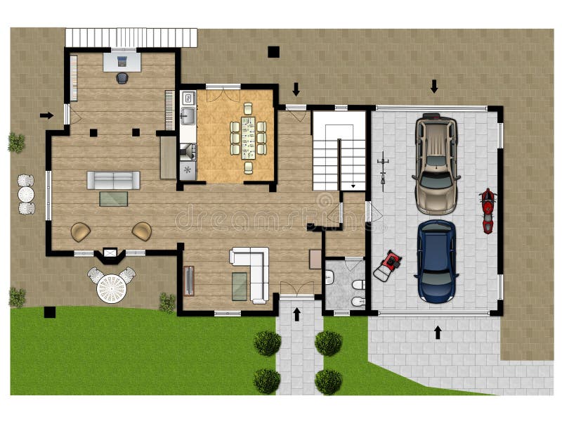 Floor Plan 2d. Black&white Floor Plan. Stock Illustration ...
