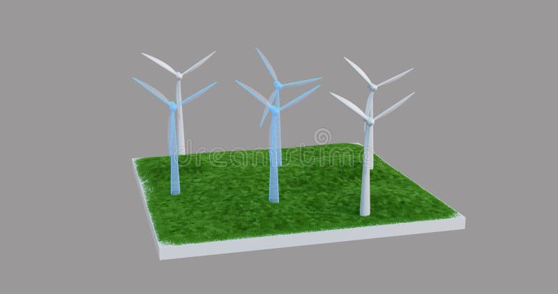 3d Power Plant Design, Frame, Grid, Windmill Creation Stock Footage ...
