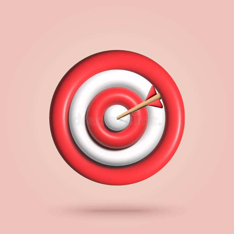 3d Design Red Target and Arrow. Vector Stock Vector - Illustration of ...