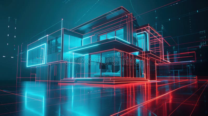 3d Design of a Smart Eco House. Stock Illustration - Illustration of ...