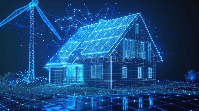 3d Design of a Smart Eco House. Stock Illustration - Illustration of ...