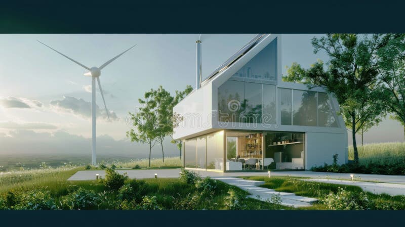 3d Design of a Smart Eco House. Stock Illustration - Illustration of ...