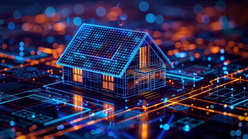 3d Design of a Smart Eco House. Stock Illustration - Illustration of ...