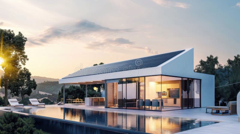 3d Design of a Smart Eco House. Stock Illustration - Illustration of ...