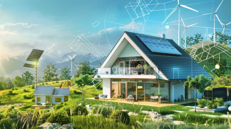 3d Design of a Smart Eco House. Stock Photo - Image of modern, home ...