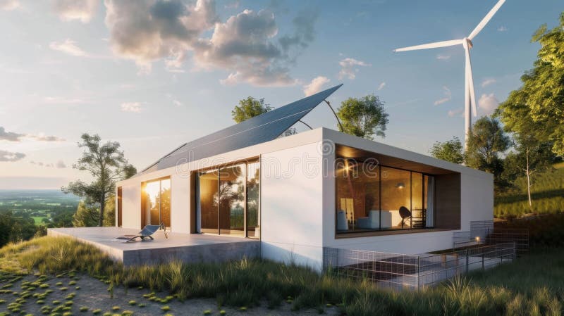 3d Design of a Smart Eco House. Stock Illustration - Illustration of ...