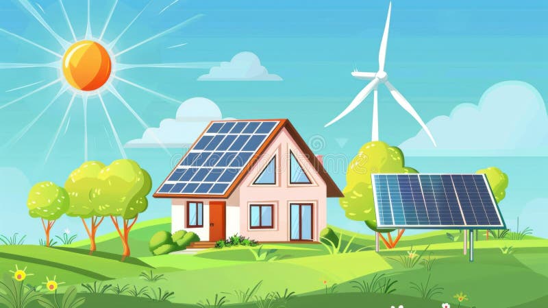 3d Design of a Smart Eco House. Stock Illustration - Illustration of ...