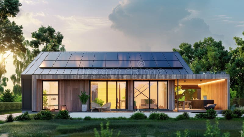 3d Design of a Smart Eco House. Stock Illustration - Illustration of ...