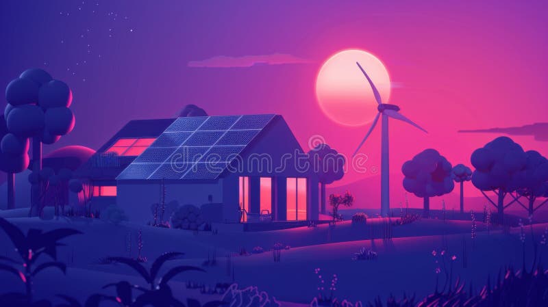 3d Design of a Smart Eco House. Stock Illustration - Illustration of ...