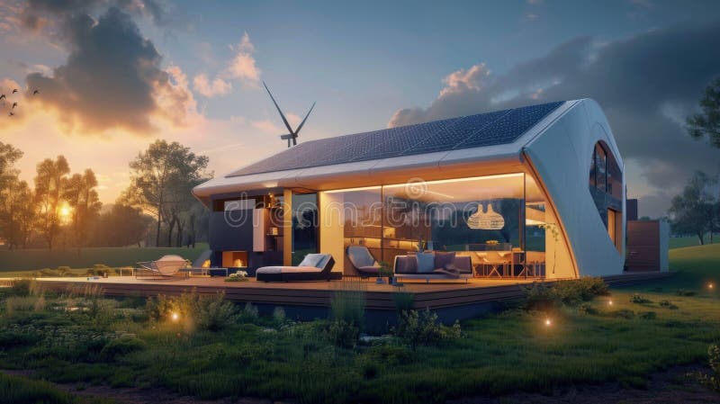 3d Design of a Smart Eco House. Stock Illustration - Illustration of ...