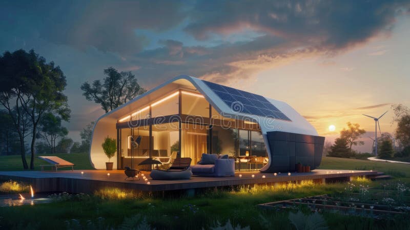 3d Design of a Smart Eco House. Stock Illustration - Illustration of ...