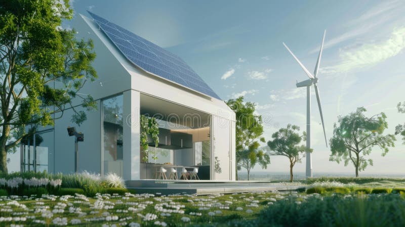 3d Design of a Smart Eco House. Stock Illustration - Illustration of ...