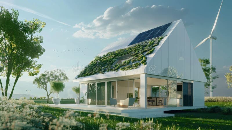 3d Design of a Smart Eco House. Stock Illustration - Illustration of ...