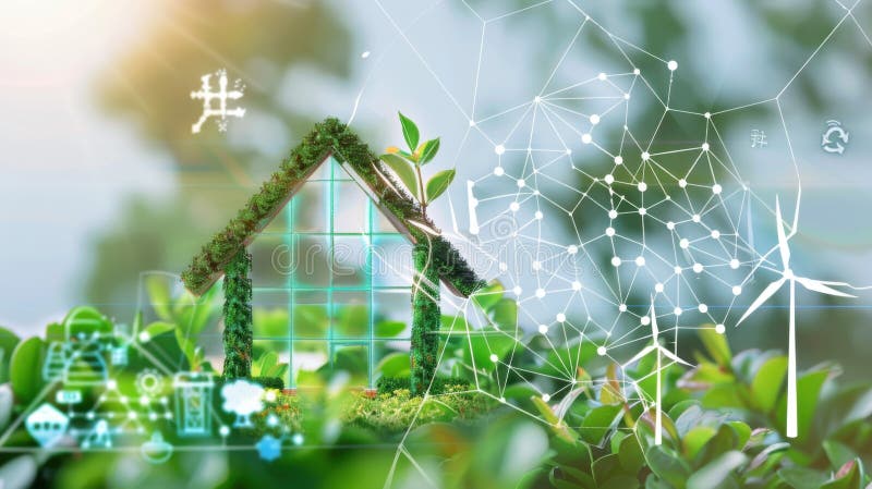 3d Design of a Smart Eco House. Stock Illustration - Illustration of ...
