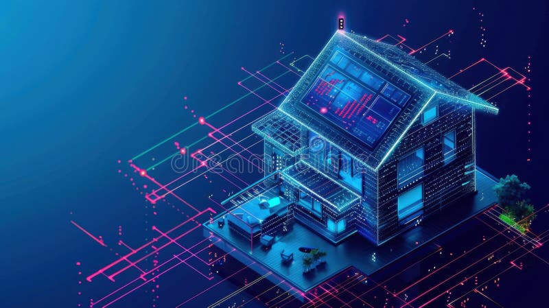 3d Design of a Smart Eco House. Stock Illustration - Illustration of ...