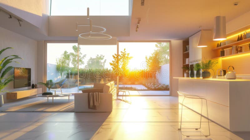 3d Design of a Smart Eco House. Stock Illustration - Illustration of ...