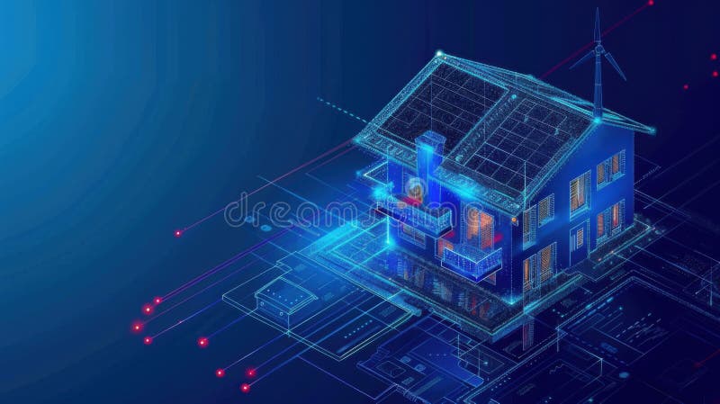 3d Design of a Smart Eco House. Stock Illustration - Illustration of ...