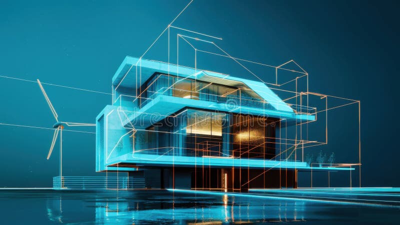 3d Design of a Smart Eco House. Stock Illustration - Illustration of ...