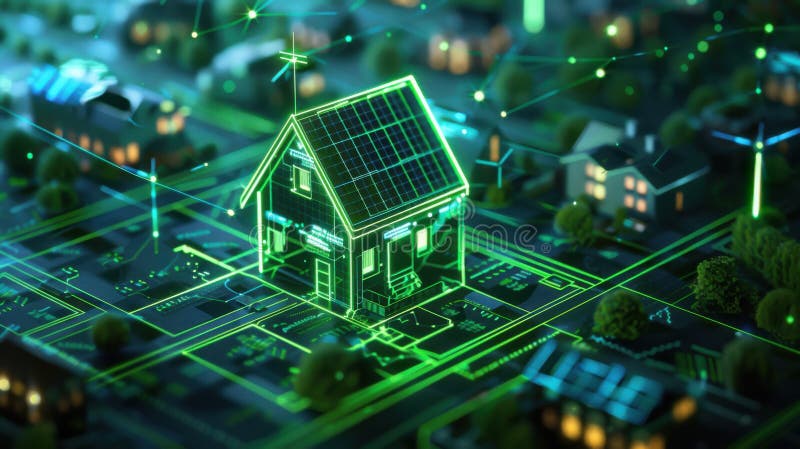 3d Design of a Smart Eco House. Stock Illustration - Illustration of ...