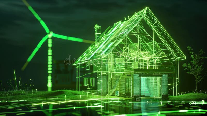 3d Design of a Smart Eco House. Stock Illustration - Illustration of ...