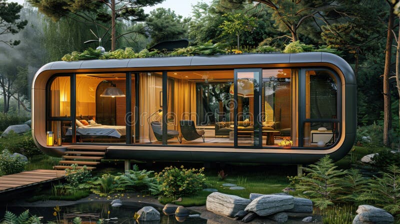 3d Design of a Smart Eco House. Stock Illustration - Illustration of ...