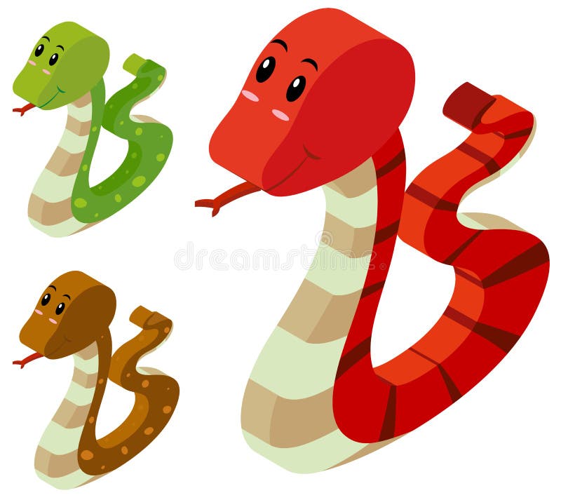 Three Snakes, Color Picture, Humorous Animals, Eps. Stock Vector ...
