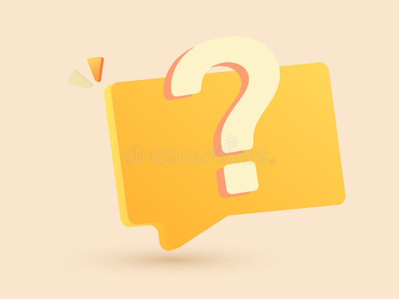 3d Design Vector Question Mark Speech Orange Icon Concept New Idea ...