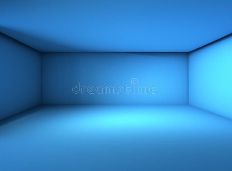 Interior Design of an Empty Blue Room 3d Stock Illustration ...