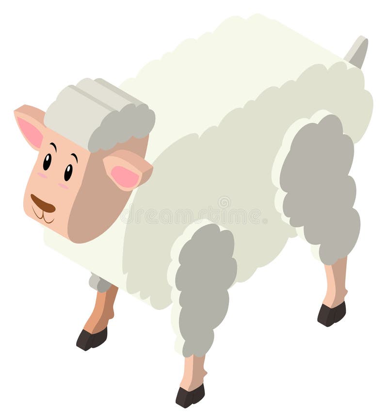 3D design for white sheep stock vector. Illustration of background ...
