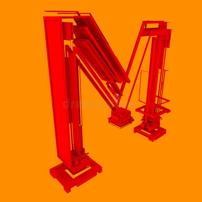 3d Designs Based in One Typeface Called M Series Stock Illustration ...