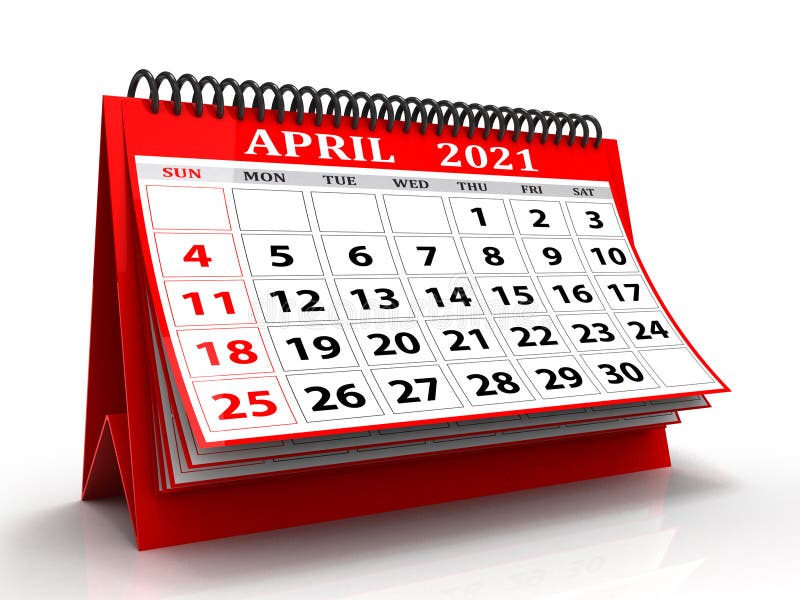 April 2021 Template. Desk Calender 2021 Year Design. Week Starts on ...