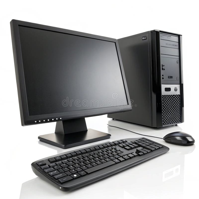 3D Desktop Computer Isolated Stock Illustration - Illustration of ...