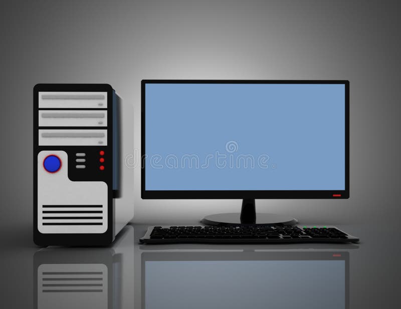 Desktop Computer Pc Concept.3d Illustration Stock Illustration ...
