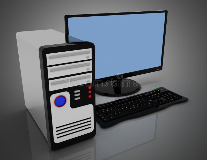 Desktop Computer Pc Concept.3d Illustration Stock Illustration ...