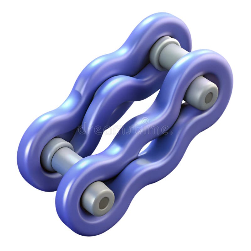 3D Detailed Bike Chain Links on White Background Stock Illustration ...