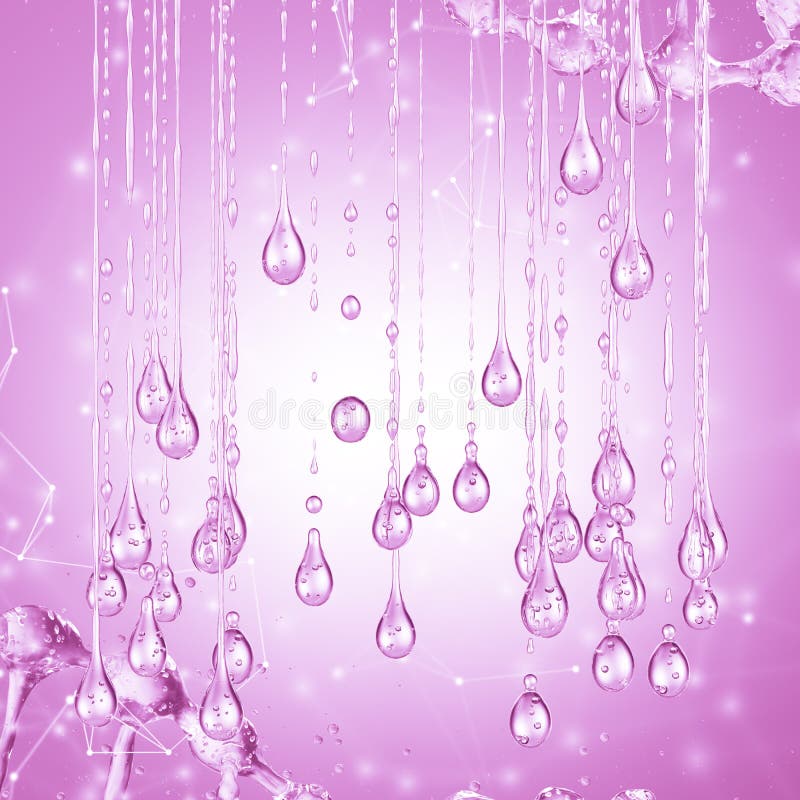 3D Detailed Illustration of a Drop of Water Pink Color. Stock ...