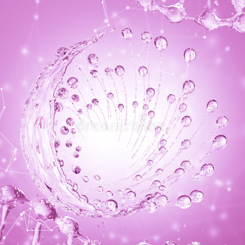 3D Detailed Illustration of a Drop of Water Pink Color. Stock ...