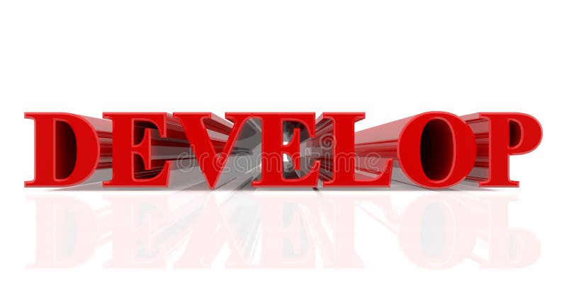 3D DEVELOP Word on White Background 3d Rendering Stock Illustration ...