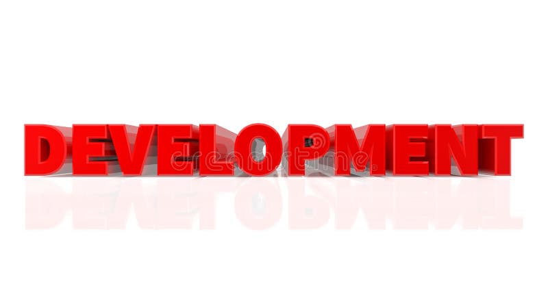3D DEVELOPMENT Word on White Background 3d Rendering Stock Illustration ...